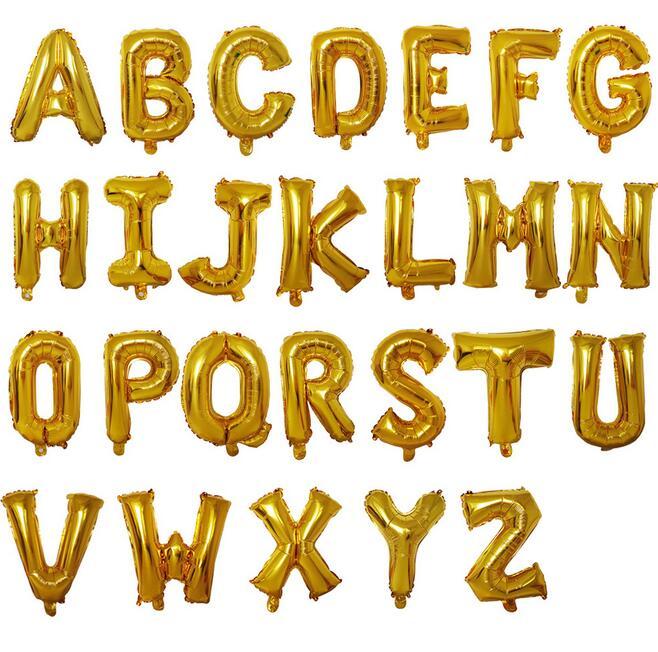 Gold Letter Balloons Golden foil balloon Custom Phrase 16 inch letter ...