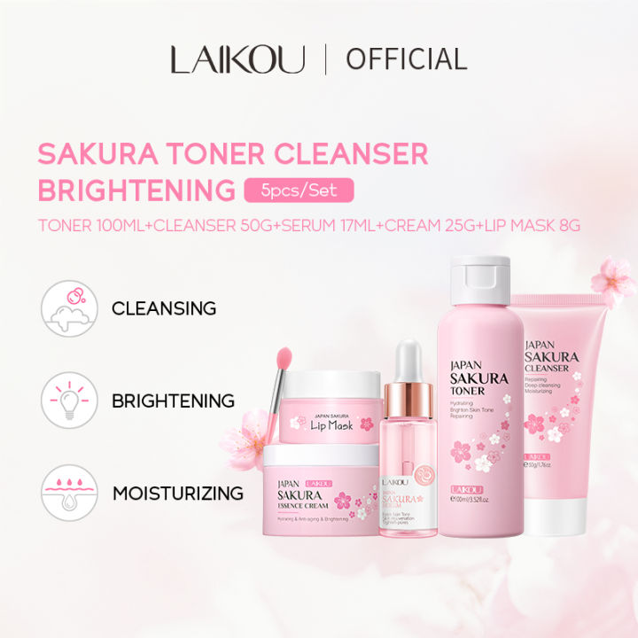 LAIKOU Sakura Whitening Skincare Set Cleansing Moisturizing ...
