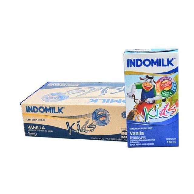 Susu Indomilk Kids Susu uht kids indomilk 1 karton isi 40 RASA VANILLA ...