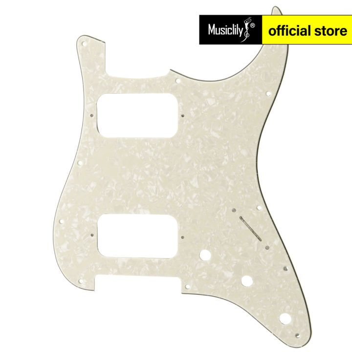 Musiclily Pro 11 Holes Round Corner HH Strat Pickguard 2 Humbuckers for ...