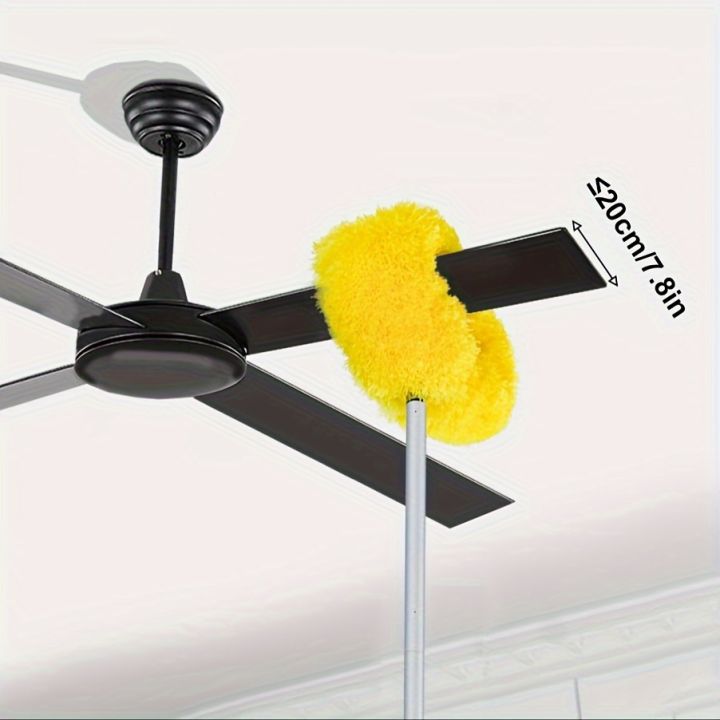 【145cm】Ceiling Fan Duster Mop Microfiber Fan Cleaning Tool Absorb Wall ...