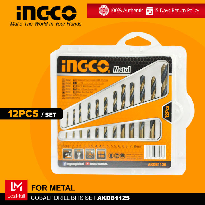 INGCO 12pcs Cobalt HSS Drill Bits Set 2-8mm AKDB1125 for Metal IHT ...
