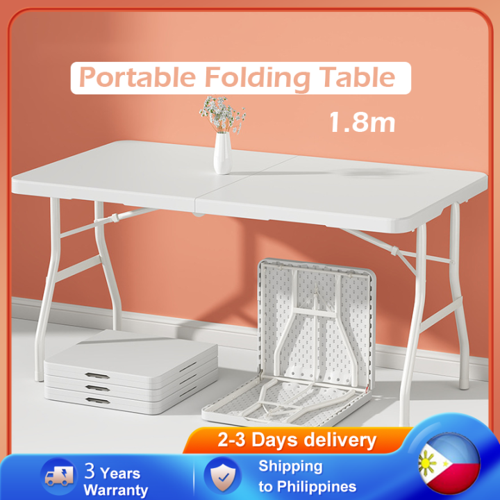 Folding Table 6FT Portable Computer Table Heavy Duty Outdoor Garden ...
