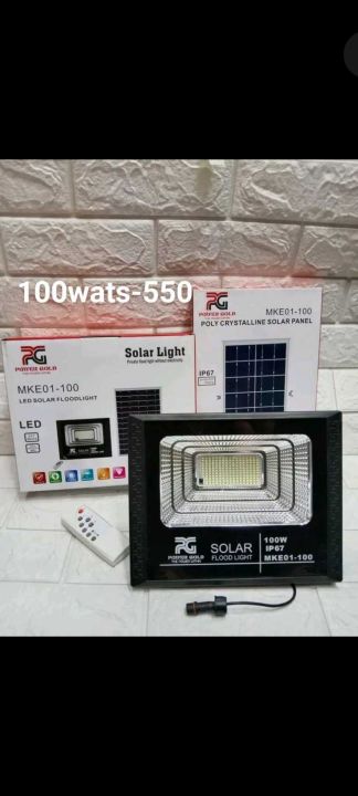 POWER GOLD Solar Flood Light 100 watts with remote control Battery ...