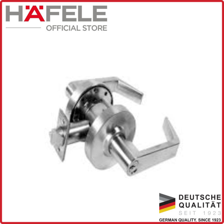 Hafele Cylindrical Lever Lock Set, Grade 1 Entrance Function, Satin ...