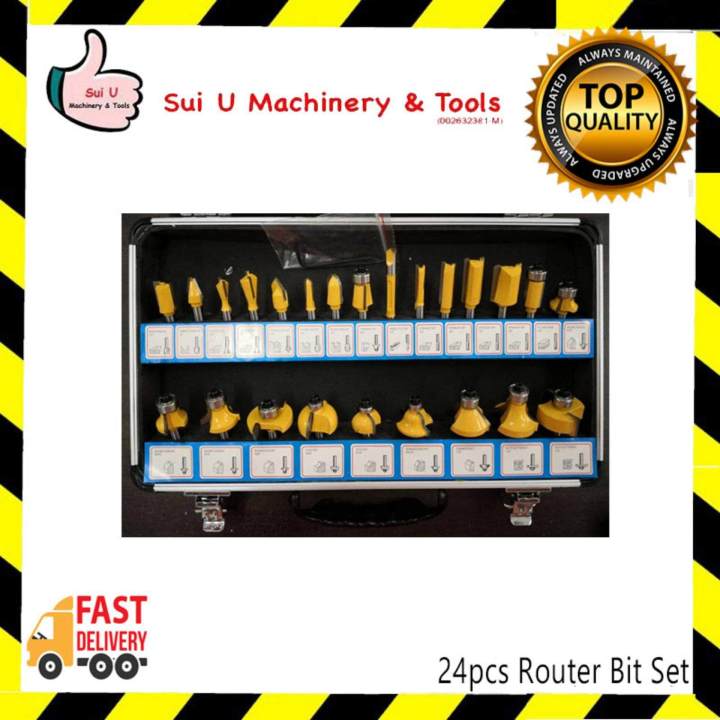 24PCS Router Bit Set with Aluminium Case Box | Lazada
