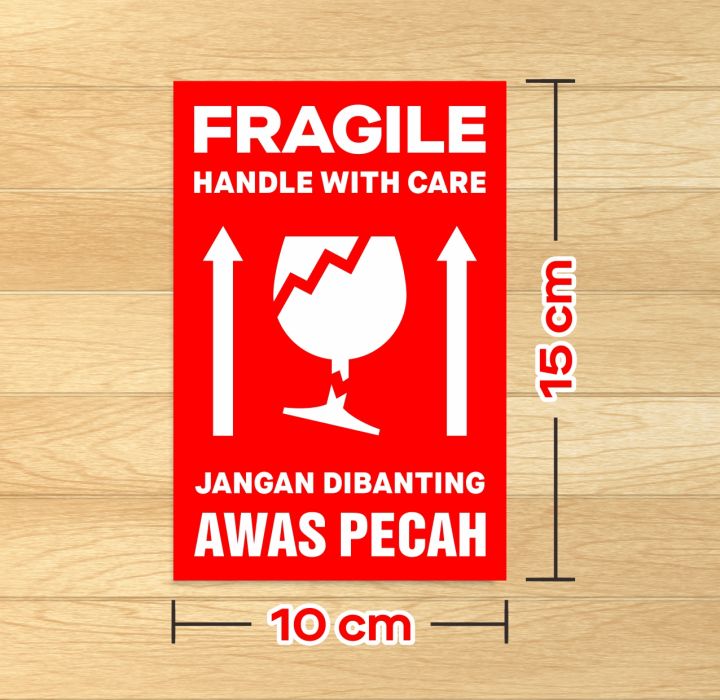 Label Sticker Fragile Handle with Care Stiker Awas Pecah Jangan ...
