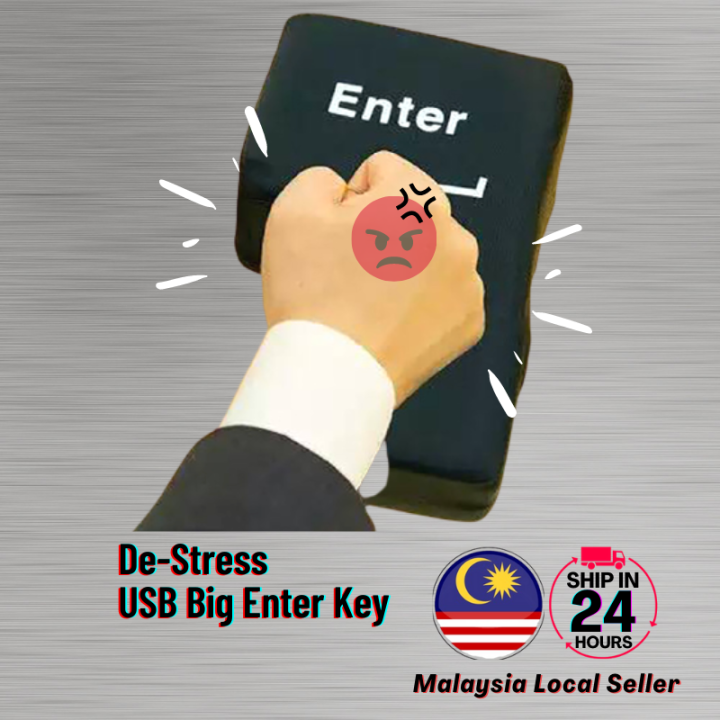 (Ready Stock) De-Stress USB Big Enter Key - Pillow Soft Big Enter ...