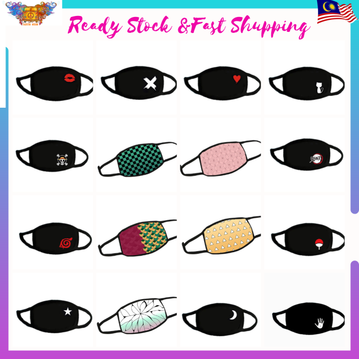 Topeng Mulut Topeng Muka Mouth Mask Face Mask One Piece Demon Slayer ...