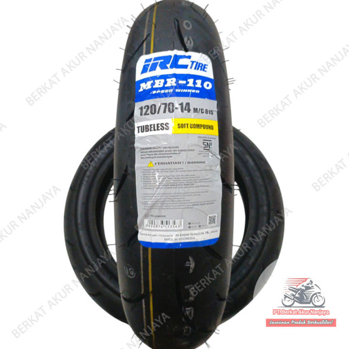 IRC MBR 110 Ukuran 120 70 14 Ban Matic Soft Compound Tubeless BONUS ...