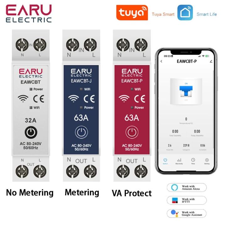Tuya WiFi Smart Circuit Breaker MCB Timer 1P+N 63A Power Energy kWh ... Tuya WiFi Smart Circuit Breaker MCB Timer 1P+N 63A Power Energy kWh ...