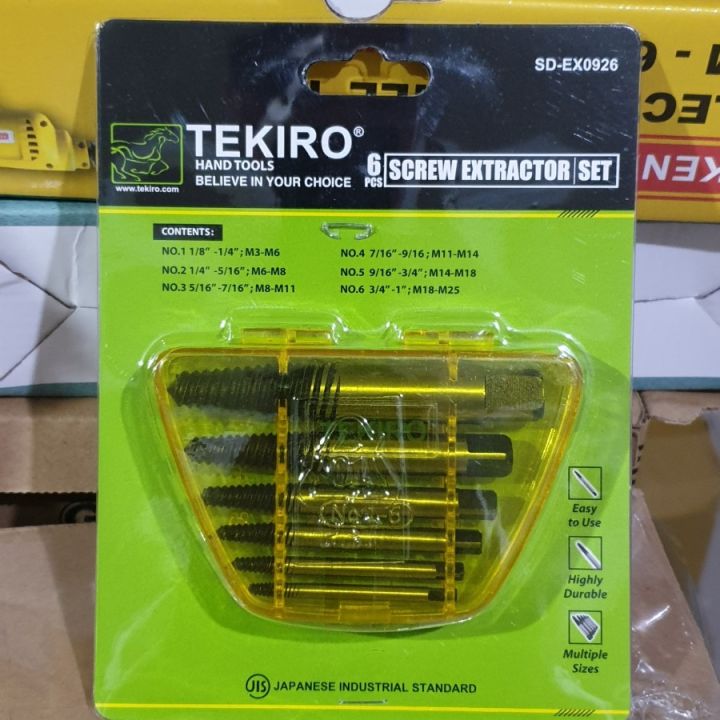 TEKIRO Pembuka Baut Set Tap Balik 6 Pcs Screw Extractor | Lazada Indonesia
