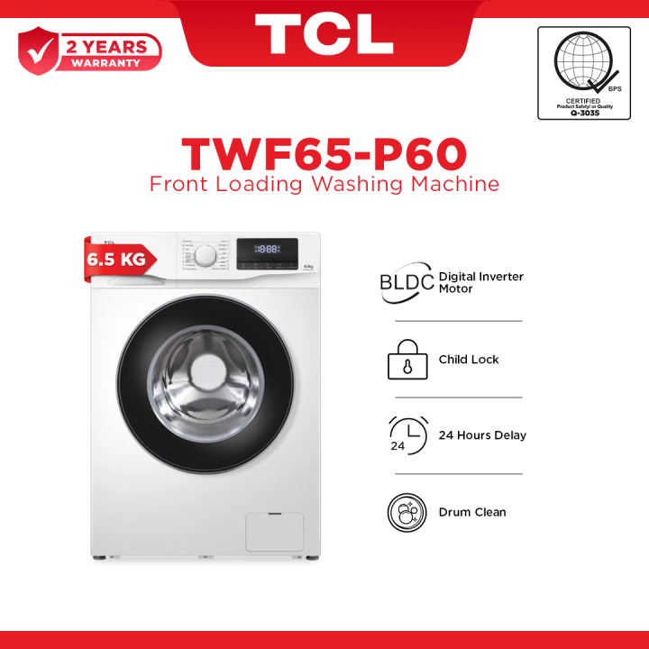 TCL 6.5KG Front Load Inverter Washing Machine - TWF65-P60 (HydroActive ...