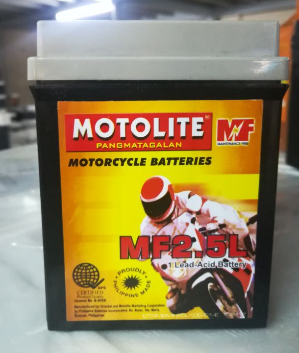 Motolite MOTORCYCLE Battery (VRLA Maintenance Free) MF2.5L | Lazada PH