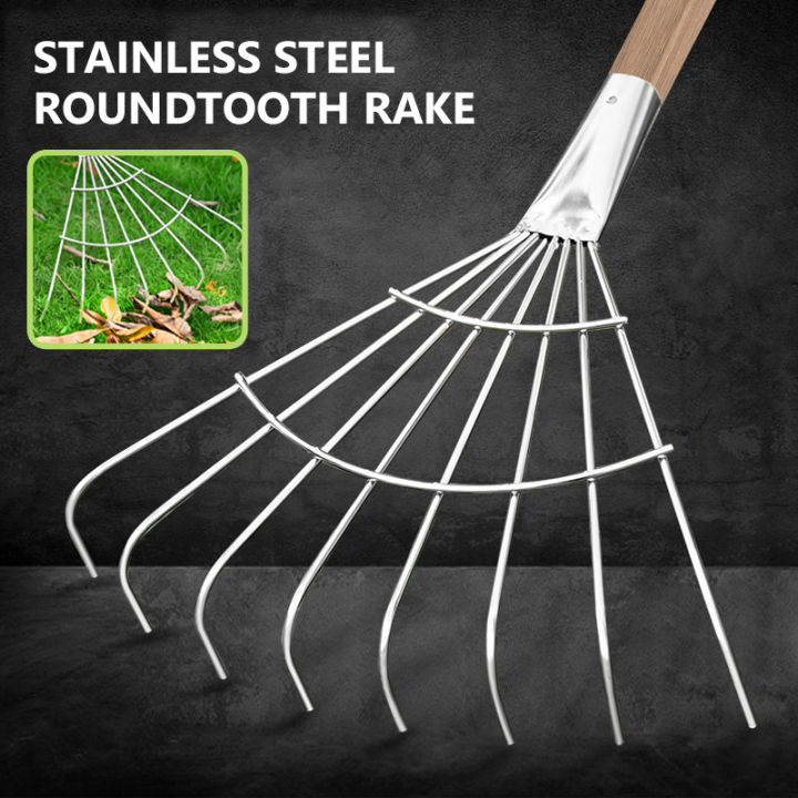 Stainless steel grass rake household leaf rake grass climbing grass ...