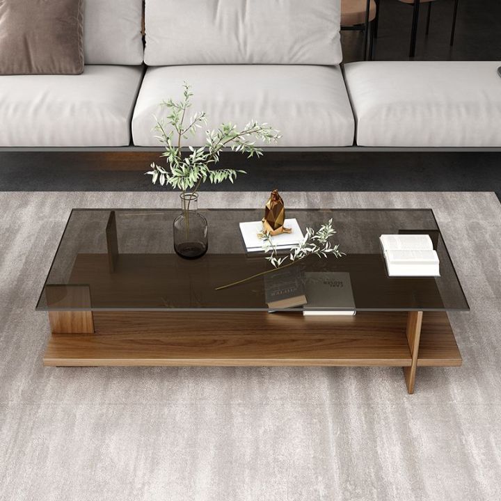 luxury soild wood center table for sala glass rectangle coffee table ...