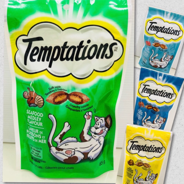 Temptations Cat ' Snacks Tuna/Salmon/Seafood/Chicken 85g | Lazada.co.th