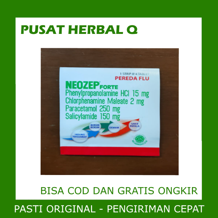 NEOZEP FORTE STRIP ISI 4 FLU PILEK DEMAM | Lazada Indonesia