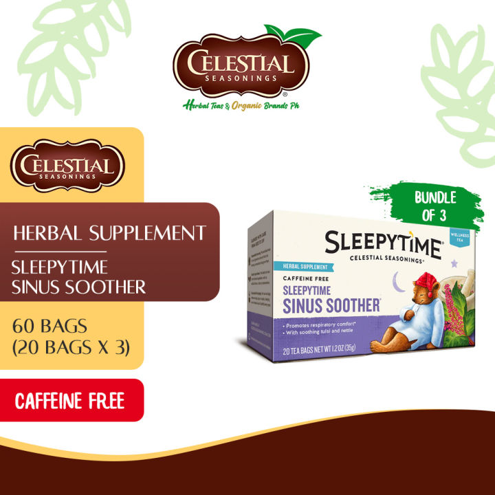 CELESTIAL SEASONINGS SLEEPYTIME HERBAL SUPPLEMENT SINUS SOOTHER - 20 ...