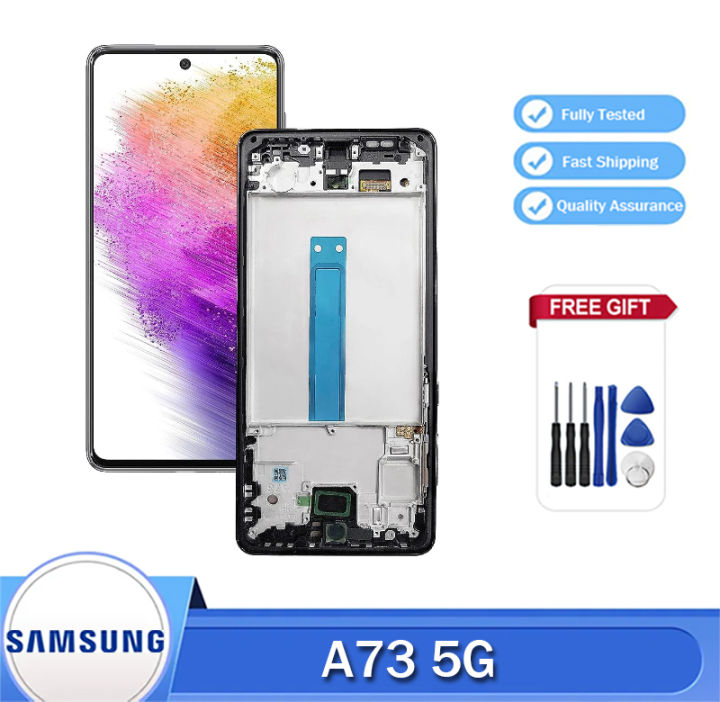 หน้าจอ OLED ขนาด6.7นิ้วสำหรับ Samsung A73ความ SM-A736B A736B 5ก. ...