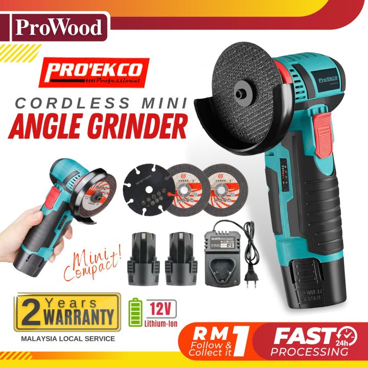 PROWOOD PRO’EKCO / FOX 12V 80mm 3" Cordless Angle Grinder Cordless ...