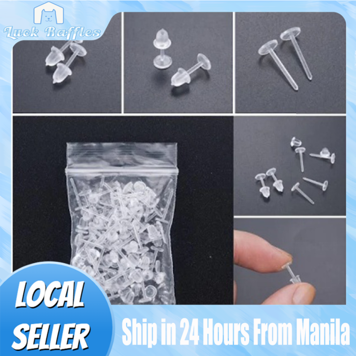 【Local Delivery】25 Pairs Anti Allergy Transparent Ear Studs ...