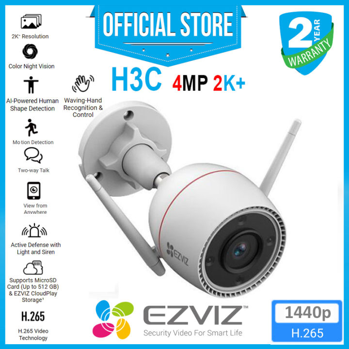 EZVIZ H3c Color Night Vision Pro 4MP 2K+ Wireless Outdoor IP67 CCTV ...
