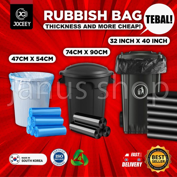 Harga Kilang Rubbish Bag Drawstring Garbage Bag Kitchen Plastic Bag Thickening Dustbin Trash Bag ...