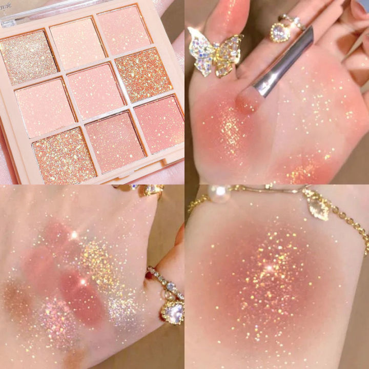 New Nine-color Eyeshadow Palette Net Red Live Earth Color Pearly Matte ...