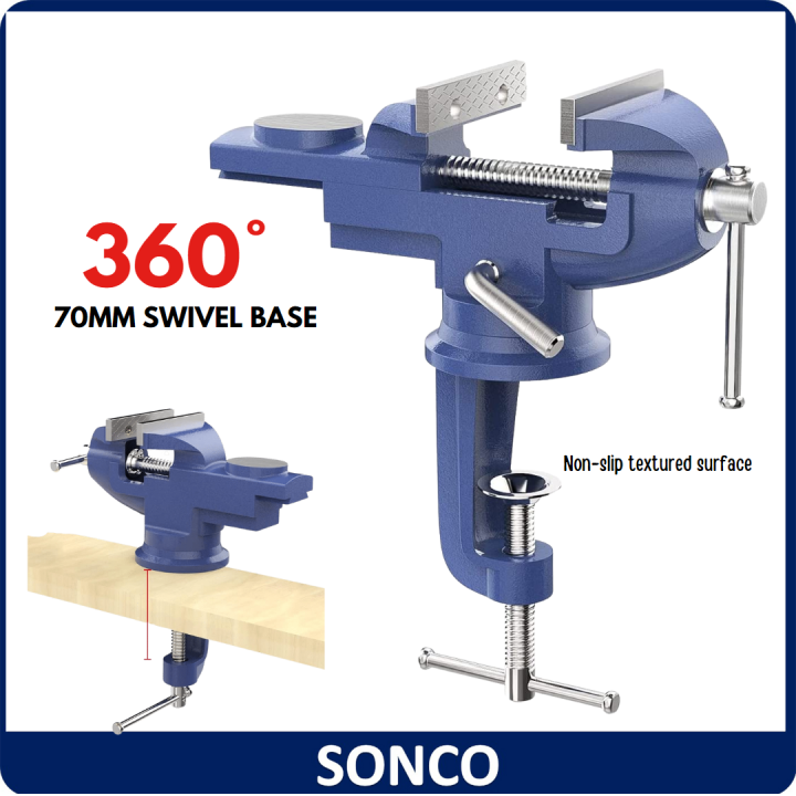 70mm Heavy Duty 360° Swivel Base Table Vise 70 mm Table Vice Universal ...