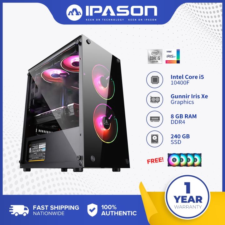 Ipason Gaming PC Intel DG1 4G Graphics Card Intel i3 10105F & Intel i5 ...