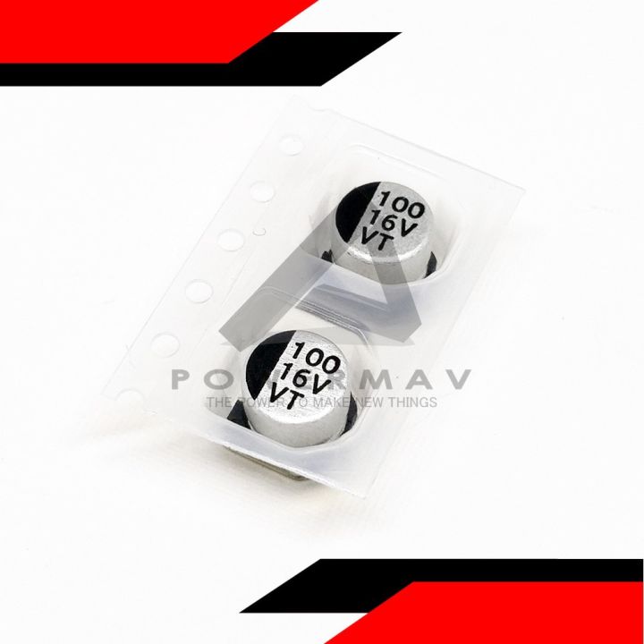 2pcs 100uf 16v capacitor smd Capacitor Low Leakage Current 20% -40°C ...