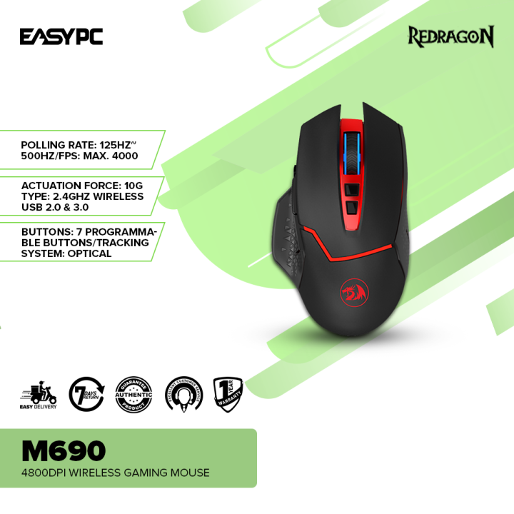 EasyPC | Redragon M690 4800DPI Wireless Gaming Mouse For Laptop and Desktop PC | Lazada PH