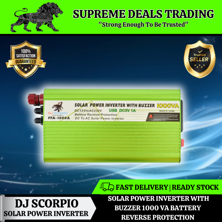 HEAVY DUTY SOLAR POWER INVERTER WITH BUZZER BATTERY REVERSE PROTECTION ...