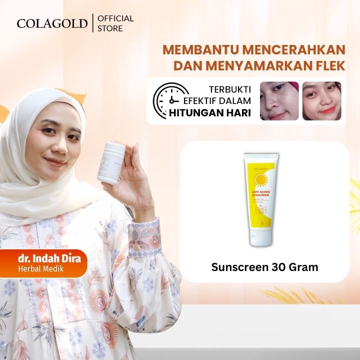 Colagold Suncreen Anti Aging Travel Size (30 Gr) Mengatasi Flek Hitam ...