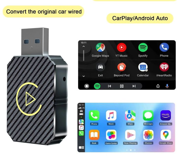 Car Wireless USB Adapter Smart Mini Box Wireless Car Bluetooth Plug and ...