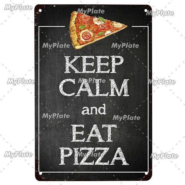 Pizza Zone Metal Poster Tin Sign Vintage Metal Sign Plate For Bar Pub ...