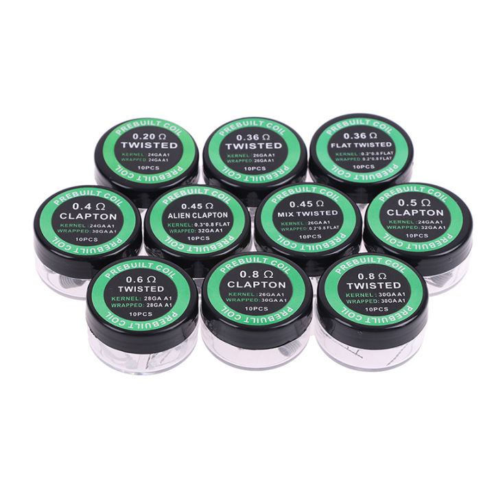 LngBo 10pcs/box A1 twisted Fused Hive clapton coils premade wrap wires ...
