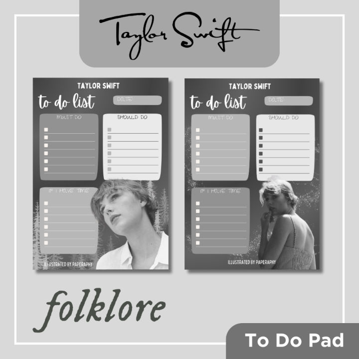Folklore Taylor Swift ToDo Notepads, 60 sheets | Lazada PH