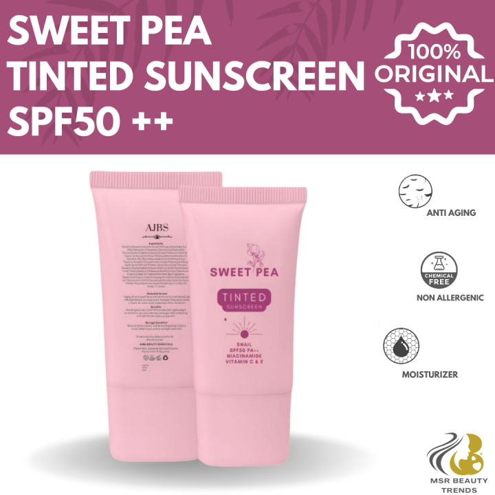 SWEET PEA Tinted Sunscreen SPF50++ With Niacinamide And Vitamin C & E ...