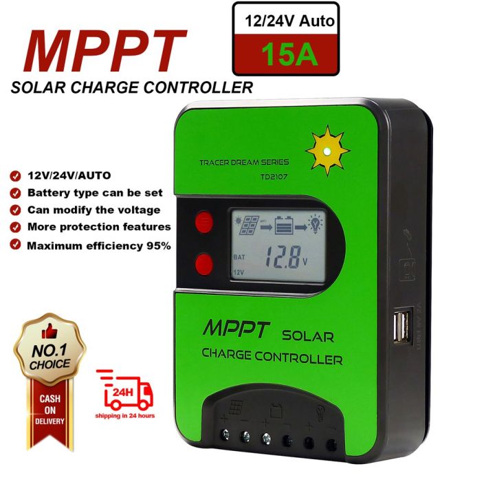 GCSOAR solar charge controller MPPT 15A Solar Panel Battery Regulator ...