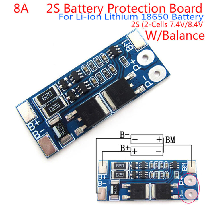[Heartsbat] 2S 8A 7.4V balance 18650 Li-ion Lithium Battery BMS charger protection board | Lazada PH