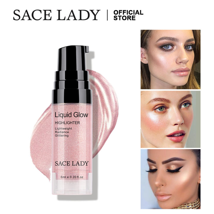 SACE LADY Smooth Highlighter Cream Makeup Face Glitter Cosmetic Liquid ...