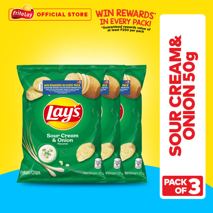 SURE WIN REWARDS PROMO: Lay's Sour Cream & Onion Potato Chips 50g ...