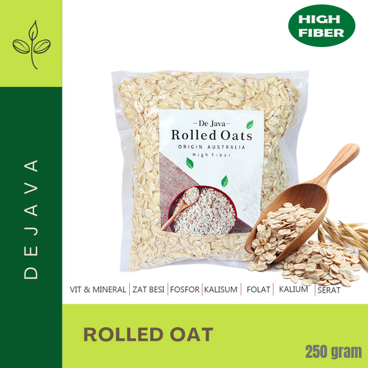 Rolled Oat Oatmeal 250 gram Diet Gandum Utuh Original Natural Super ...