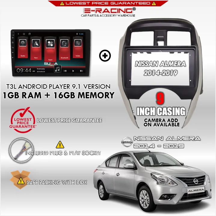 Nissan Almera 14-19 SUMA 9" Inch Player + Casing (Set) IPS Screen Plug ...