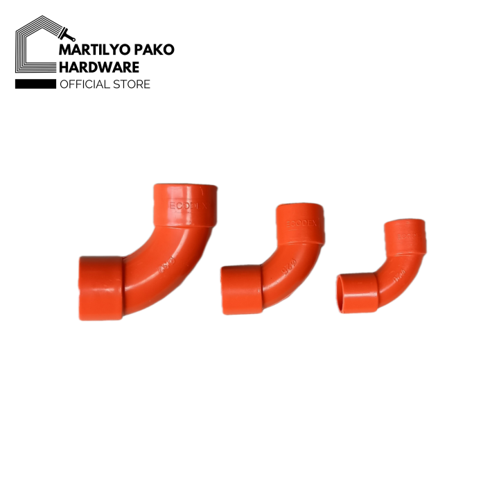 ECODEX Red Orange PVC Short Conduit Elbow 1/2 inch, 3/4 inch, and 1inch ...