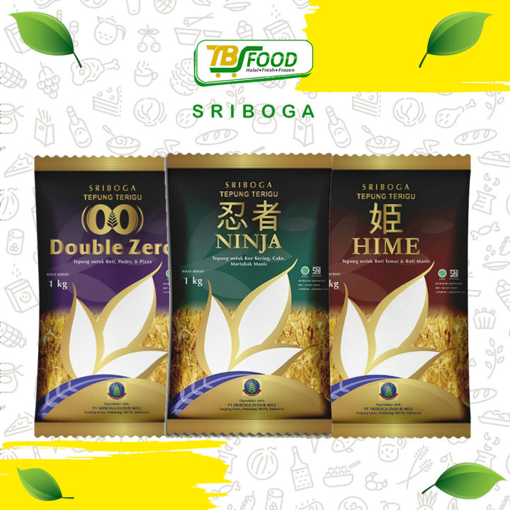 Tepung terigu sriboga hime/double zero/ninja 1kg Tepung Serbaguna ...