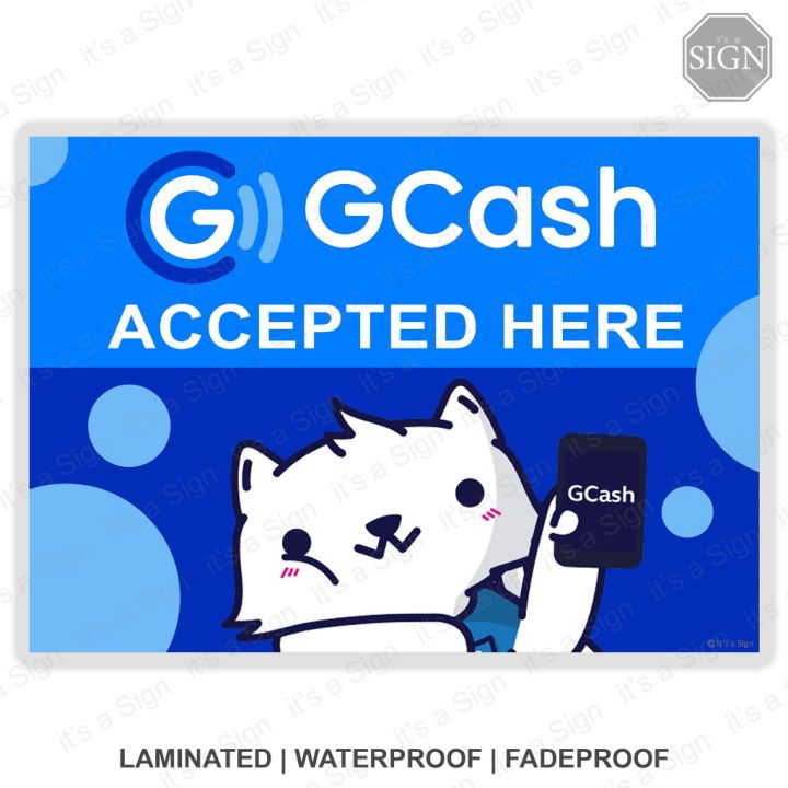 Gcash Accepted Here - Laminated Signage - A4 A5 Size | Lazada PH