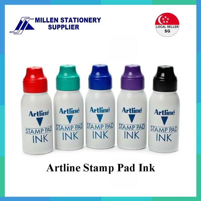 Artline Stamp Pad Ink (Available in Black / Blue / Red / Violet / Green ...